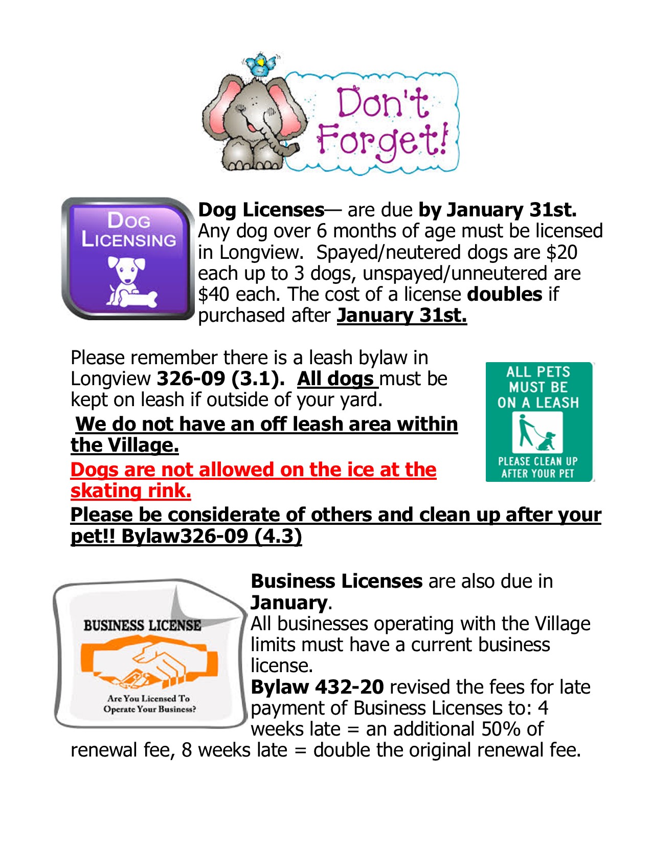 Licenses – Village of Longview